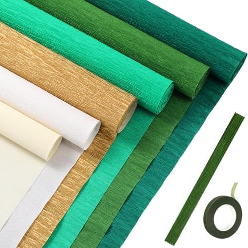 57 Pcs Crepe Paper Flower DIY Kits 6 Rolls 35g Crepe Paper Sheets 50 ...