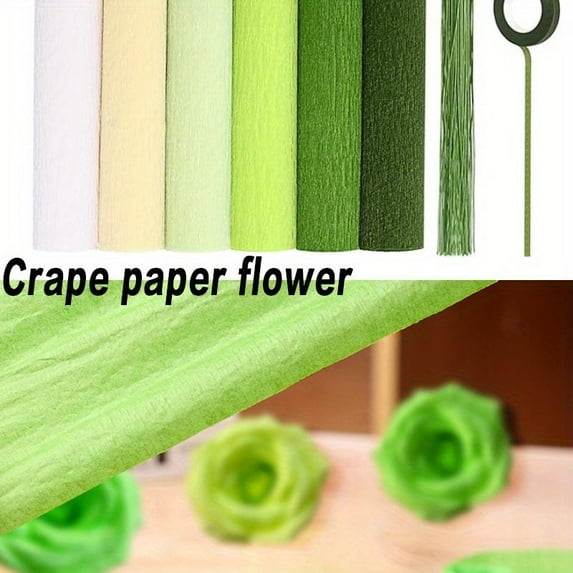 57 Pcs Crepe Paper Flower Diy Kits,including 6 Rolls Crepe Paper Sheets ...