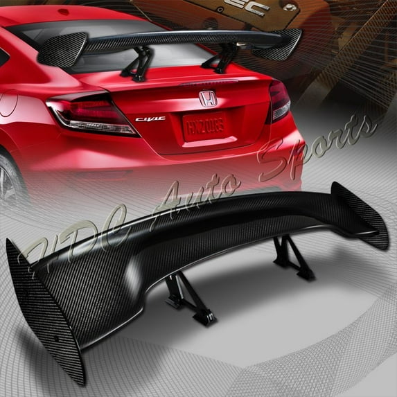 57" TYPE-3 Carbon Fiber Adjustable Rear Trunk GT-Style Spoiler Wing ...