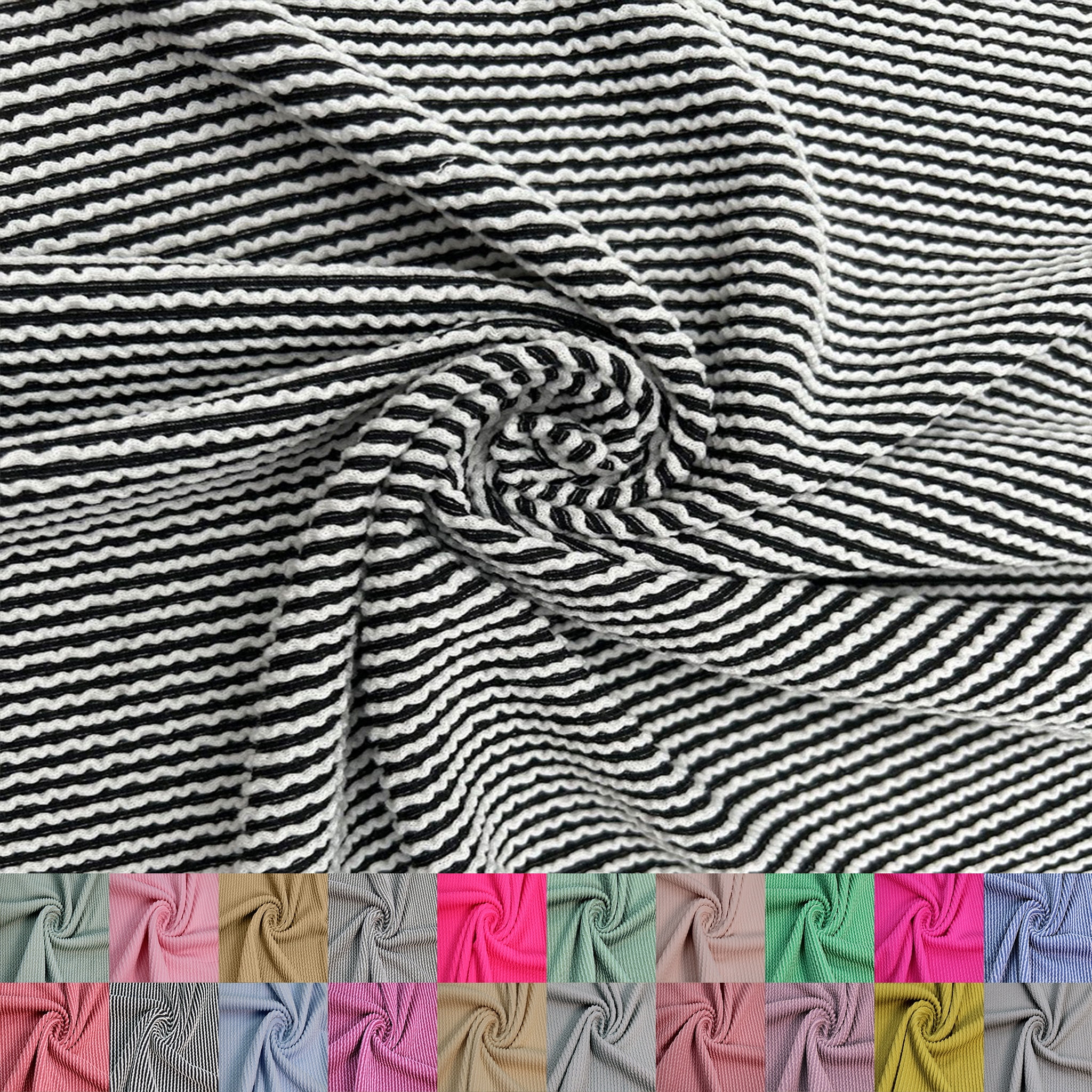 57" Wide Poly Rayon Spandex Rib Knit Fabric by the Yard - 240 GSM ...