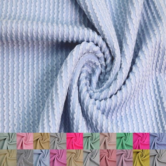 57" Wide Poly Rayon Spandex Rib Knit Fabric by the Yard - 240 GSM ...