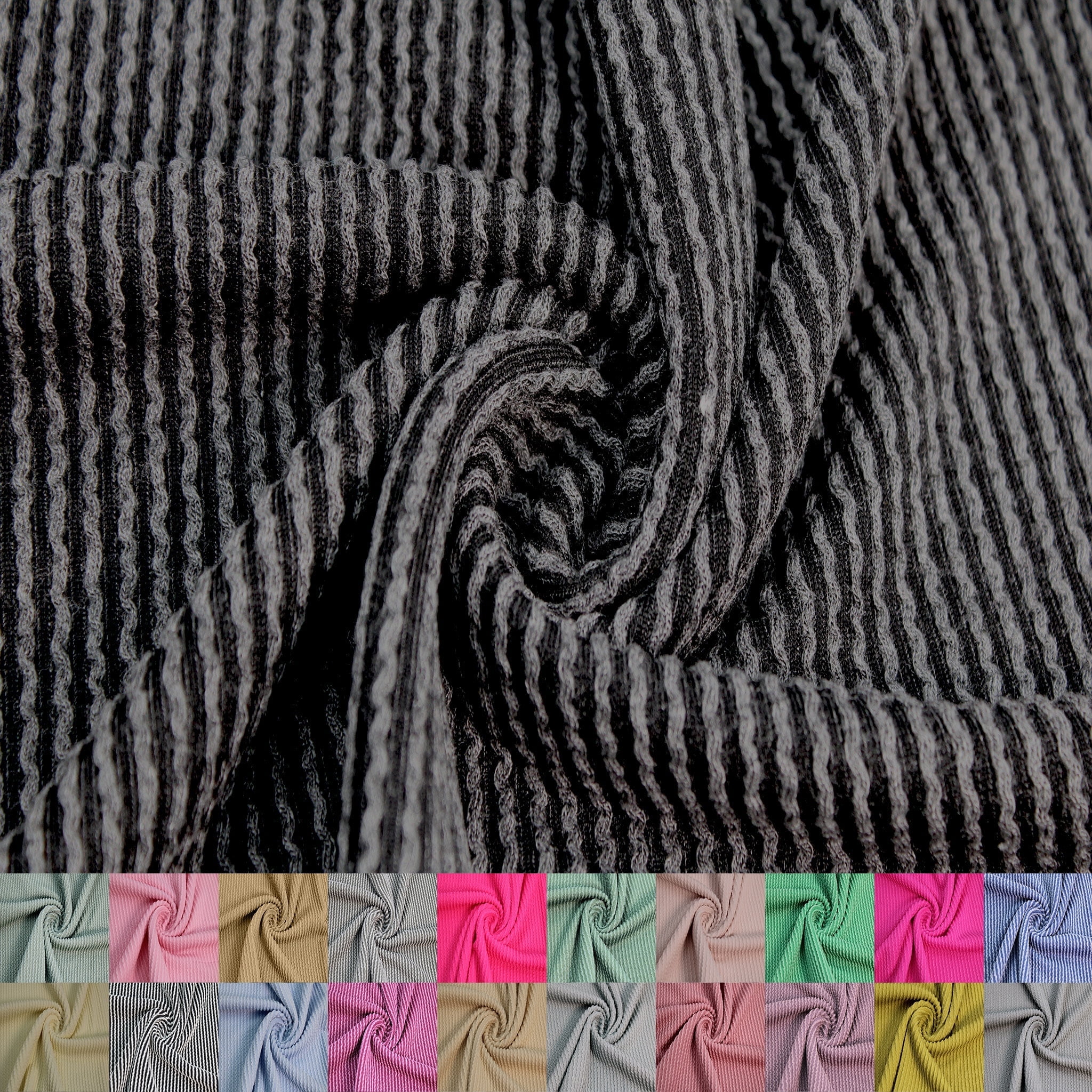 57" Wide Poly Rayon Spandex Rib Knit Fabric by the Yard - 240 GSM ...