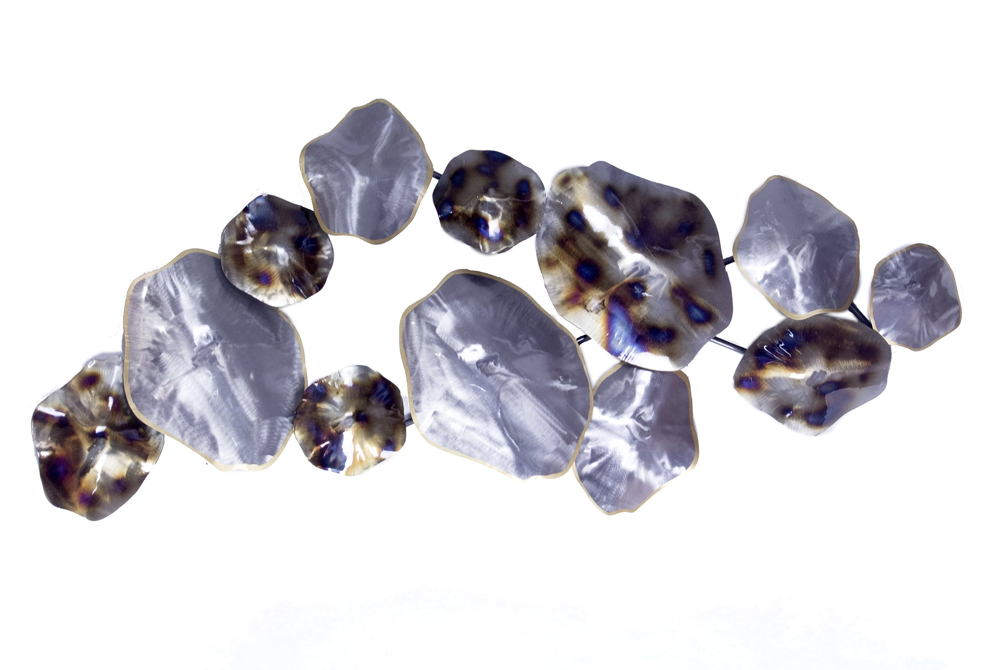 57" X 6" X 30" Metallic Multi Color Metal Metal Shells Wall Art ...