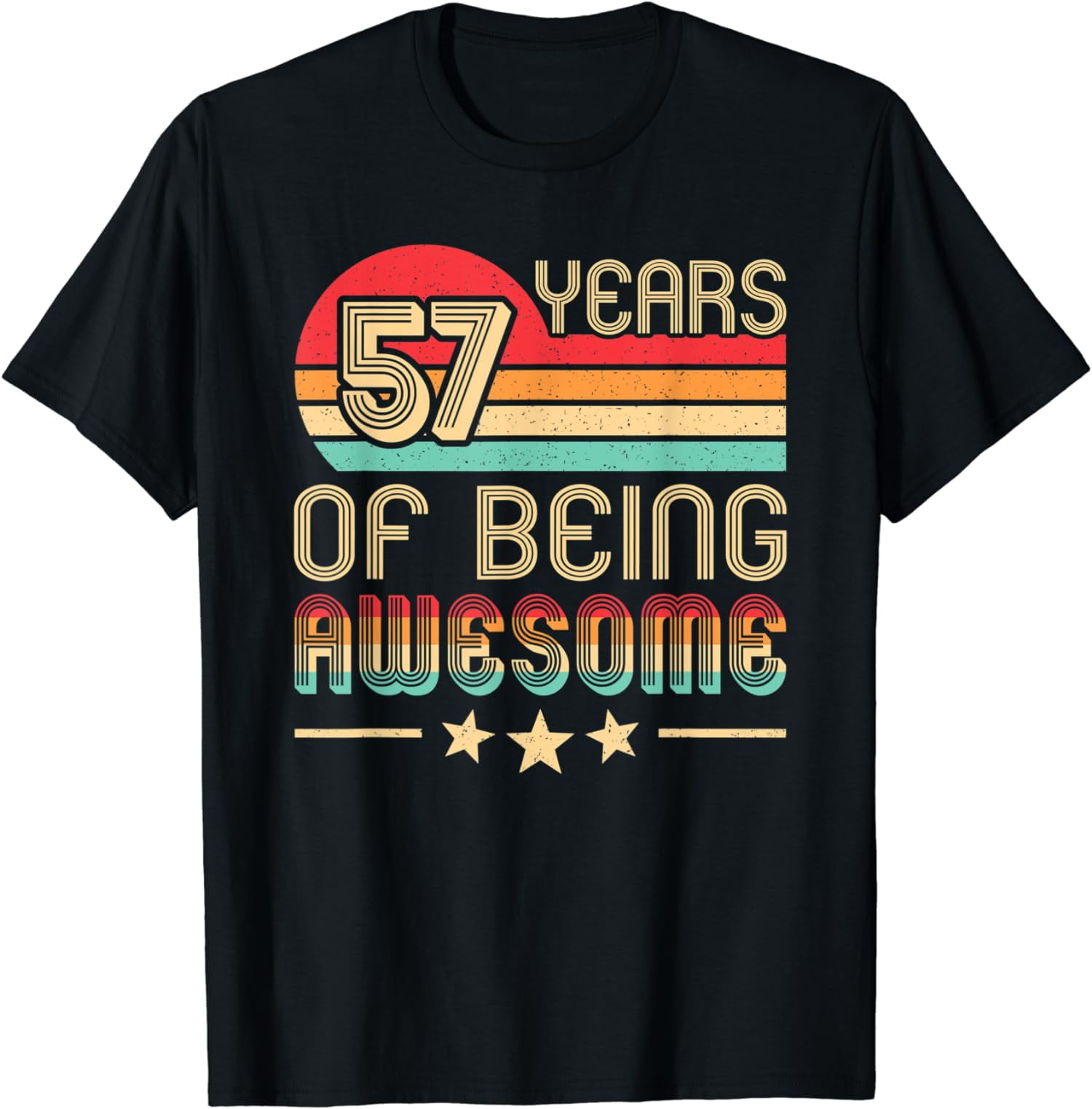 57 Years Of Being Awesome 57 Years Old 57th Birthday Retro T-Shirt ...