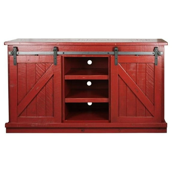57 in. Rustic Quaint TV Stand, Rustic Red - Walmart.com