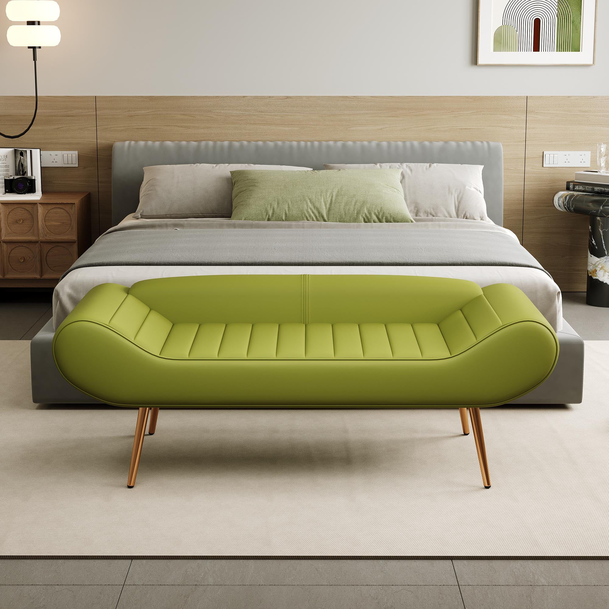 57 inch sofa stool PVC fabric can be placed in the bed circumference ...