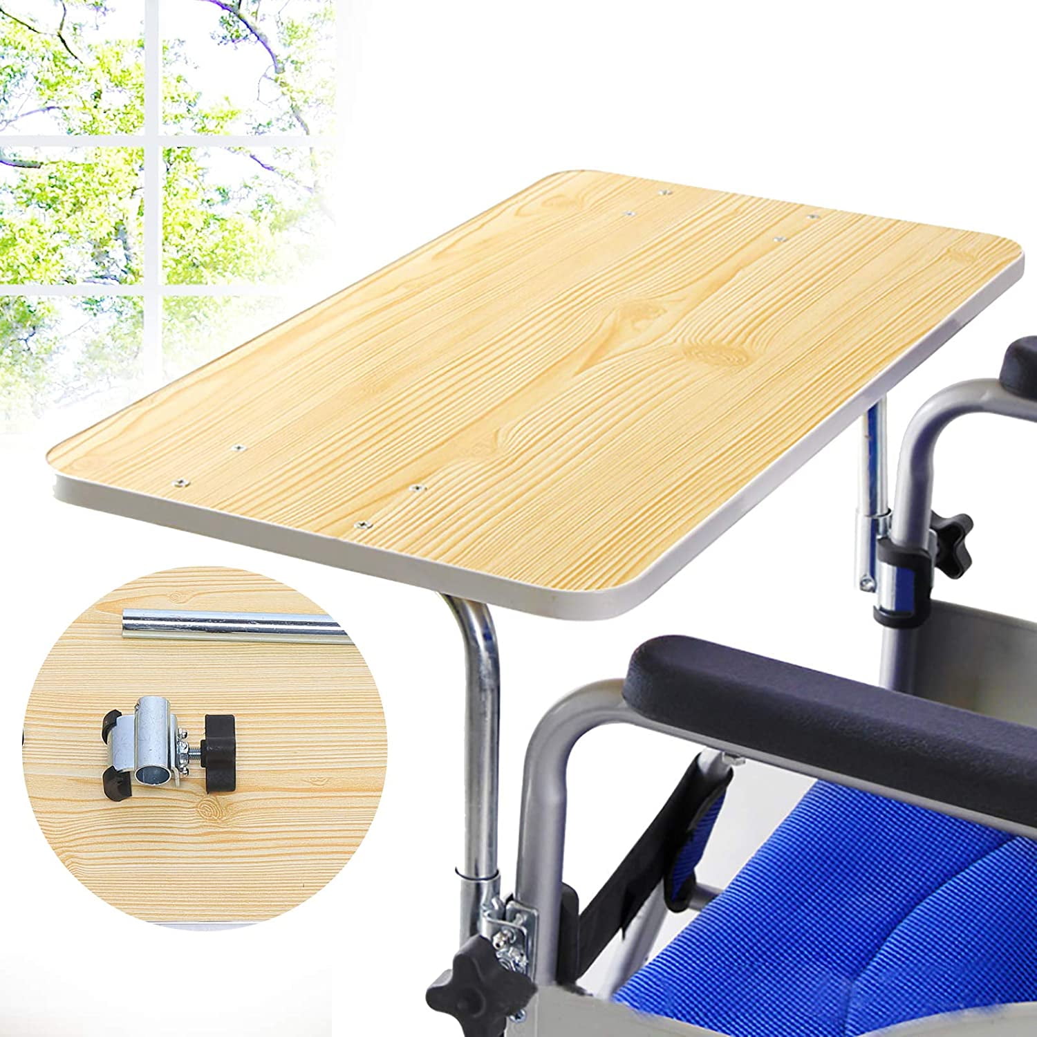 57 x 30cm Wheelchair Table Wooden Solid Removable Wheelchair Tray ...