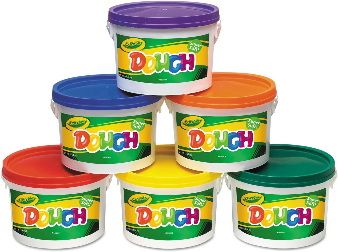 570016 Modeling Dough Bucket, 3 lbs, Assorted, 6 Buckets/Set - Walmart.com