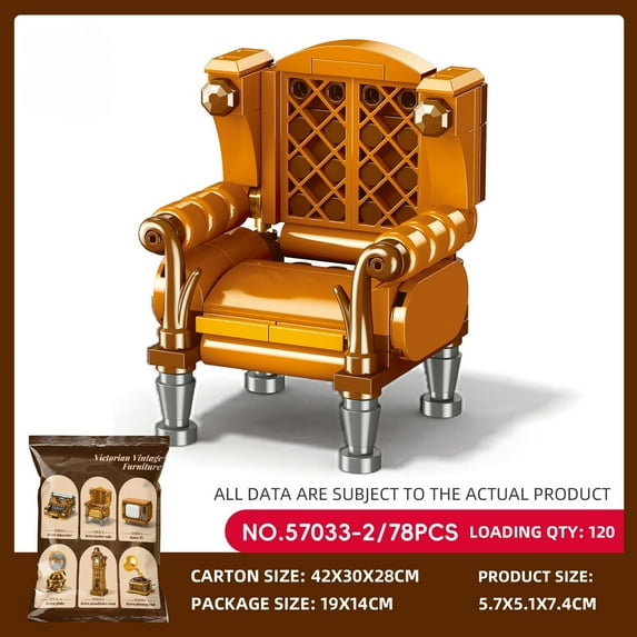 57033 Retro furniture, creative building blocks, home toys, ornaments ...