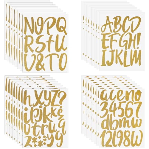 576 Pcs 8 Sheets Glitter Letters Stickers Self Adhesive Vinyl Letter ...