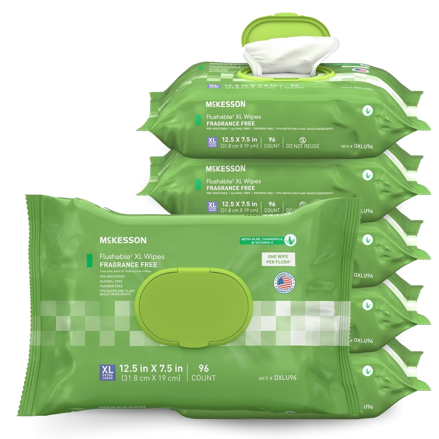 576 Wipes (6 Pack of 96) – Aloe & Vitamin E, Plant-Based Cleansing ...
