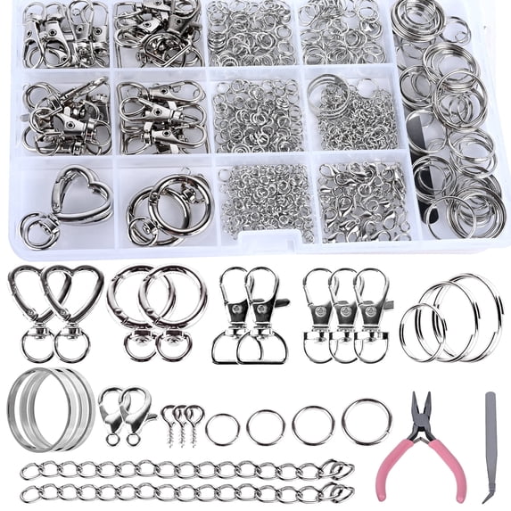 579PCS Keychain Making Kit, Key Chain Supplies Including Keychain Clip ...