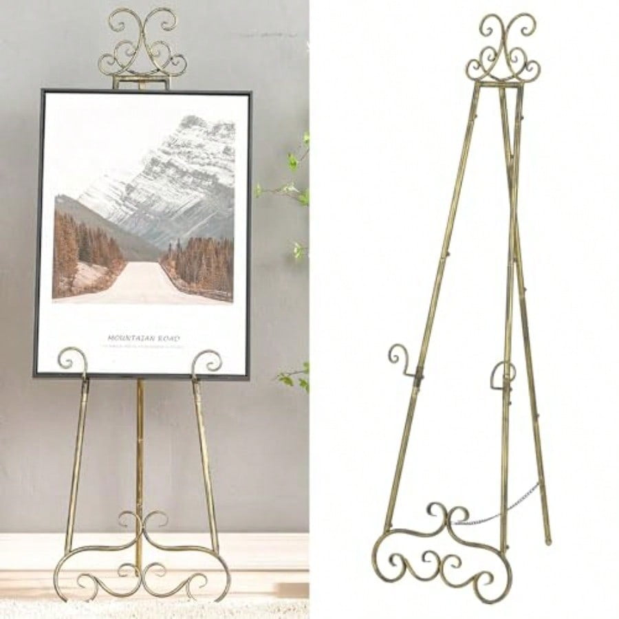 57H Metal Easel Stand for Sign Rustic Upgrade Large Free Standing ...