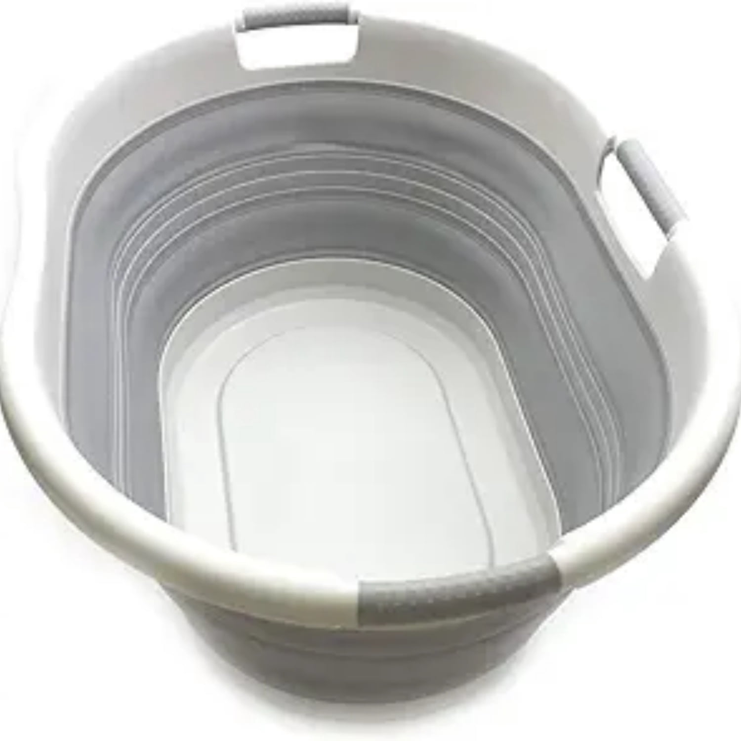 57L (15 Gallons) Collapsible 3-Handled Plastic Laundry Basket - Oval ...