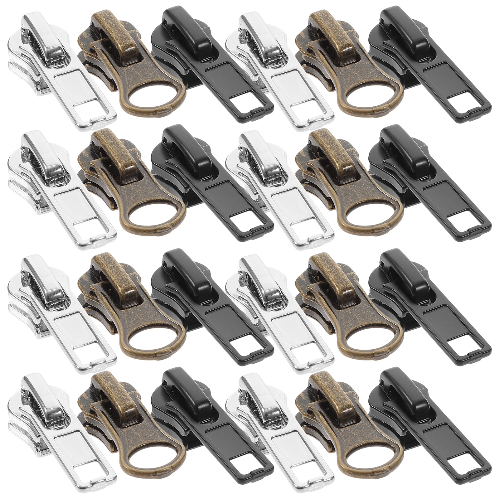 57Pcs Replacement Zipper Heads Metal Zipper Pullers Zipper Repair Kit ...