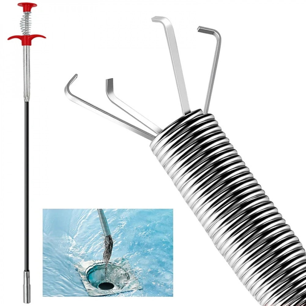 57cm Spring Pipe Dredging Tools Drain Snake Drain Cleaner Sticks Clog ...