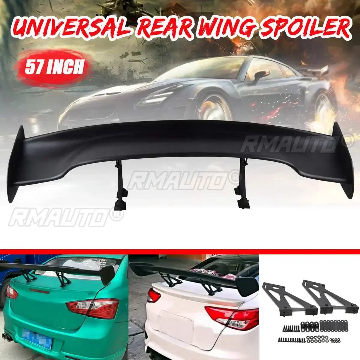 57inch 145cm Universal Racing Sports Car Rear Tail Trunk Racing Spoiler ...