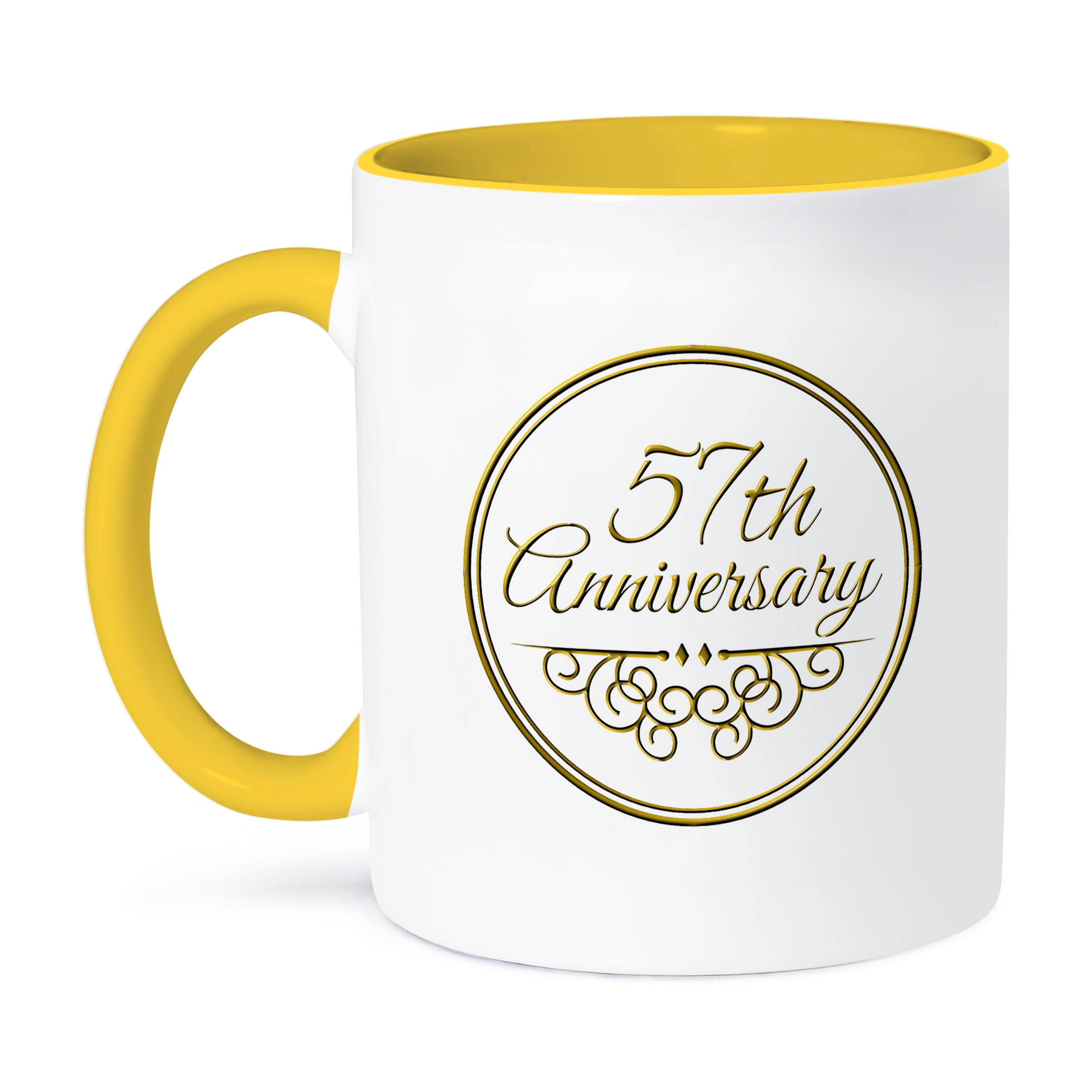 3dRose, Gift For 57th Anniversary - Gold Text For Celebrating Wedding ...