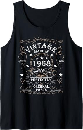 57th Birthday Retro Limited Edition Man Woman Vintage 1968 Tank Top ...