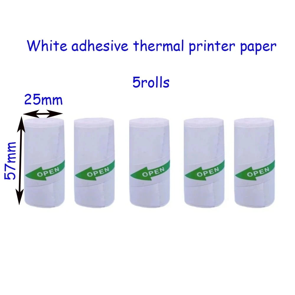 57x25mm Mini Printer Thermal Paper Label Sticker Self-adhesive Paper ...
