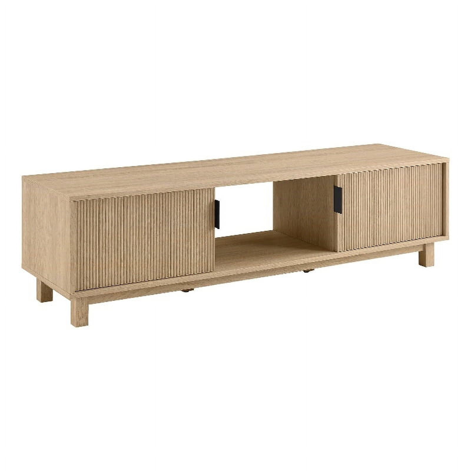 58" 2-Door Wood TV Stand with Reeded Fronts - Oak - Walmart.com