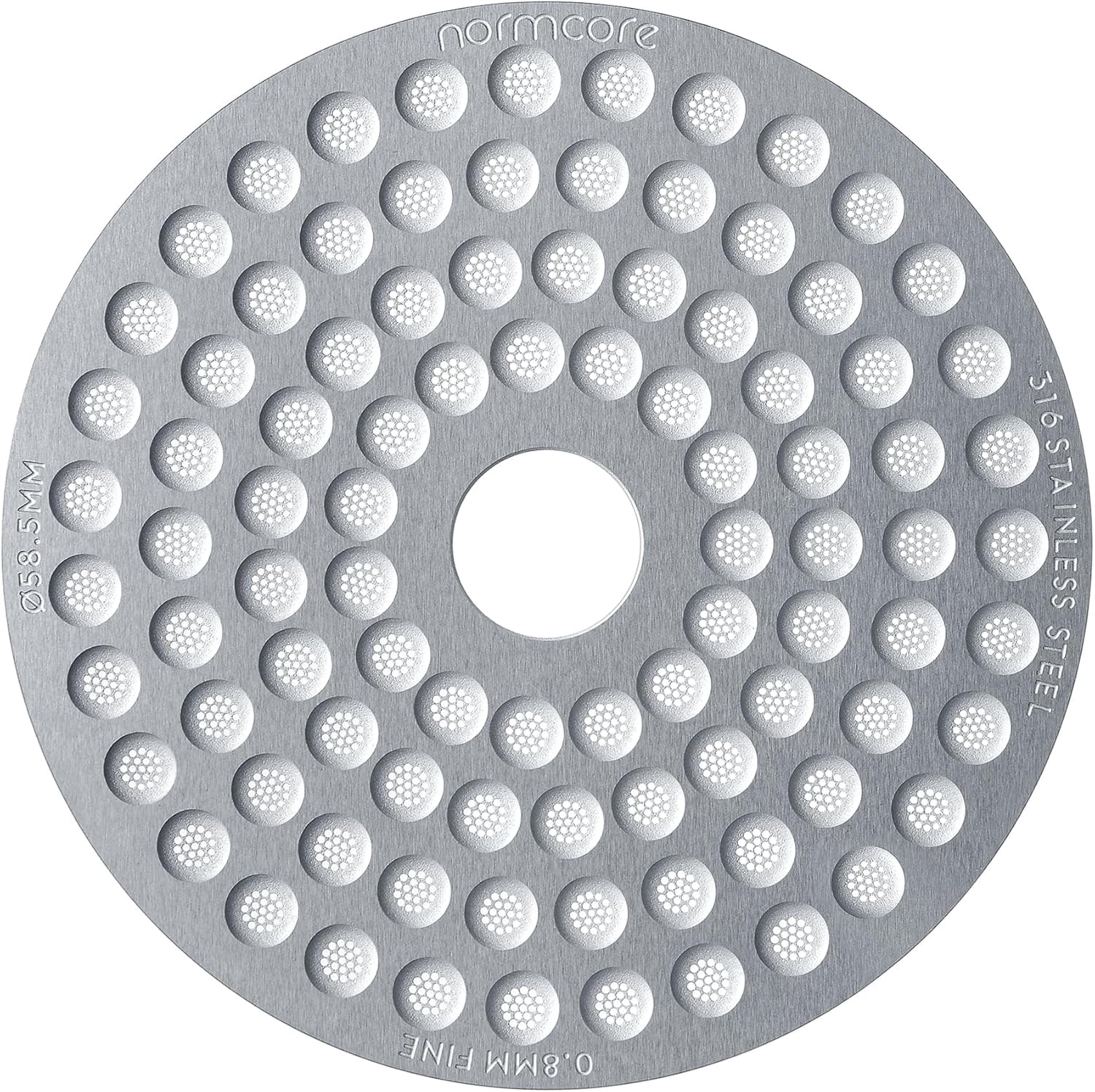 58.5mm Espresso Puck Screen with Round Hole, Ultra-Slim 0.8mm Thickness ...