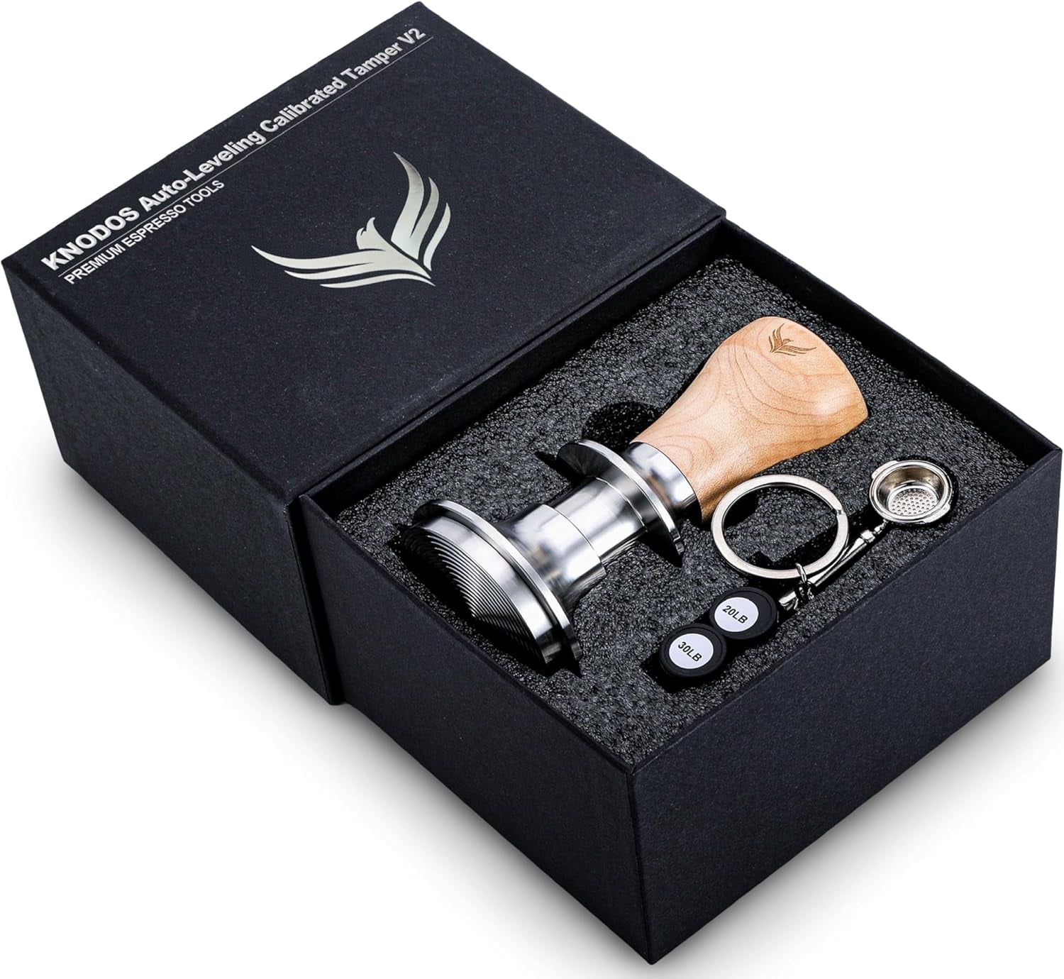 58.5mm Spring Loaded Espresso Tamper with Maple Handle – Professional ...