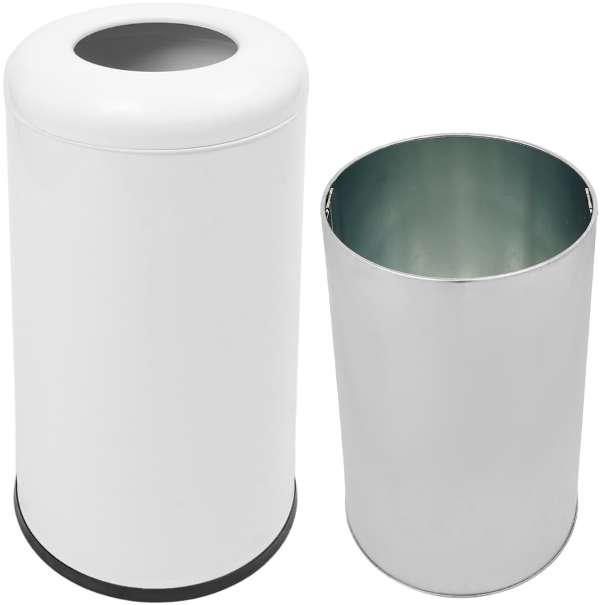 58.6 Liter / 15.48 Gallon Commercial Open Top Trash Can White Stainless ...