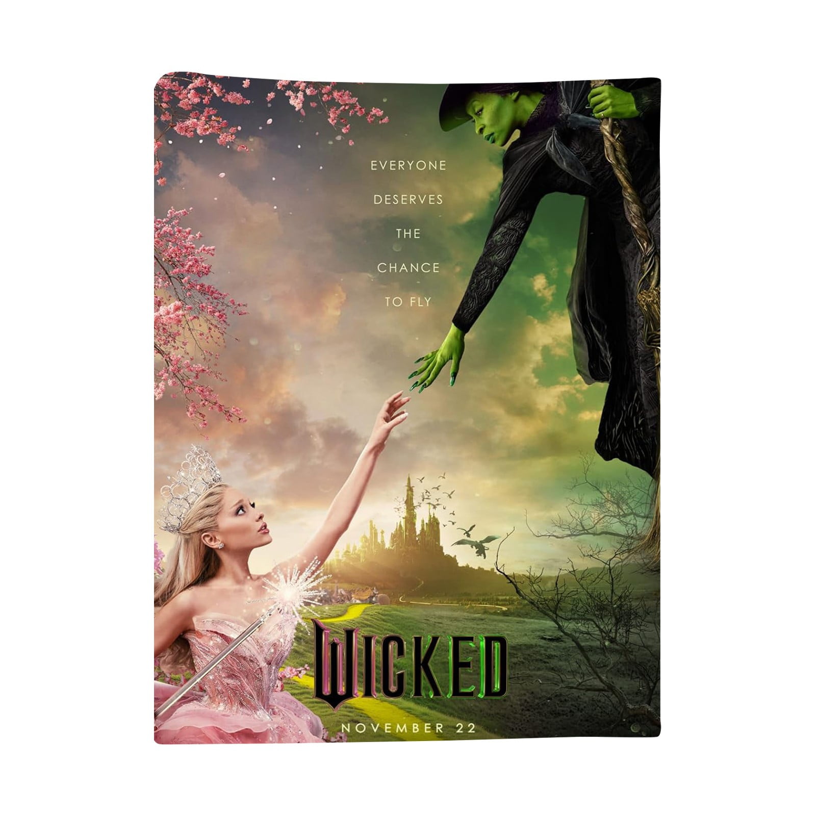 58.9"*78.6" Wicked Movie Musical Throw Blanket Flannel Beach Blanket ...