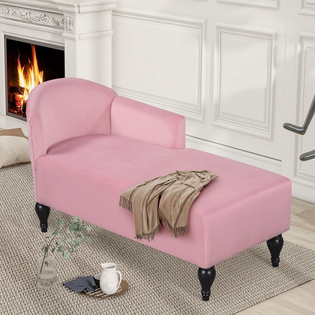 58" Button Tufted Velvet Chaise Lounge, Lounge Sofa Chair with Right ...