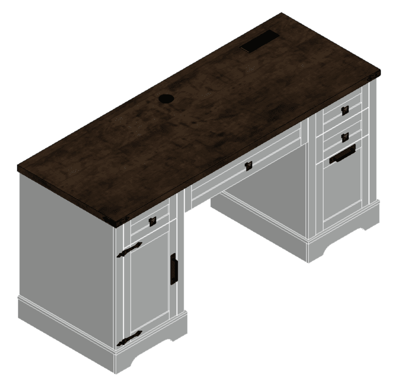 58" Farmhouse Computer Desk Executive Desk with 4 Drawers and 2 File ...