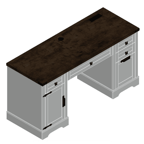 58" Farmhouse Computer Desk Executive Desk with 4 Drawers and 2 File ...