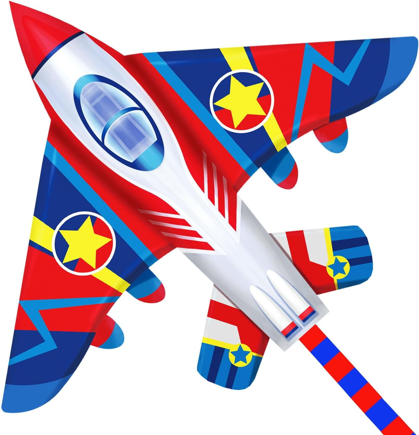 58" Fighter Plane Kites for Kids Easy to Fly, Kite for Adults, with ...