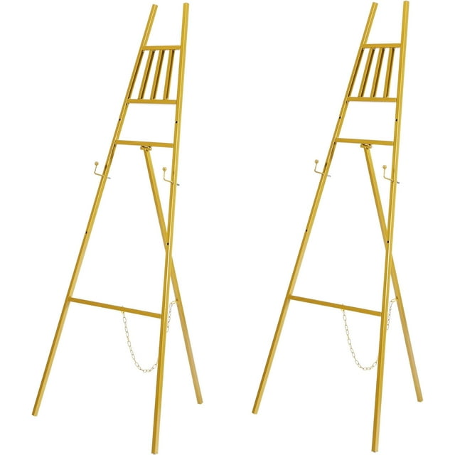 58" Gold Easel Stand for Sign - Adjustable Metal Easel Stand for ...