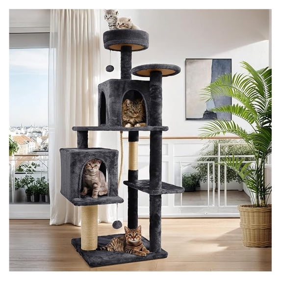58 Inch Cat Tree for Indoor Cats, Tall Cat Tower Condo with Scratching ...