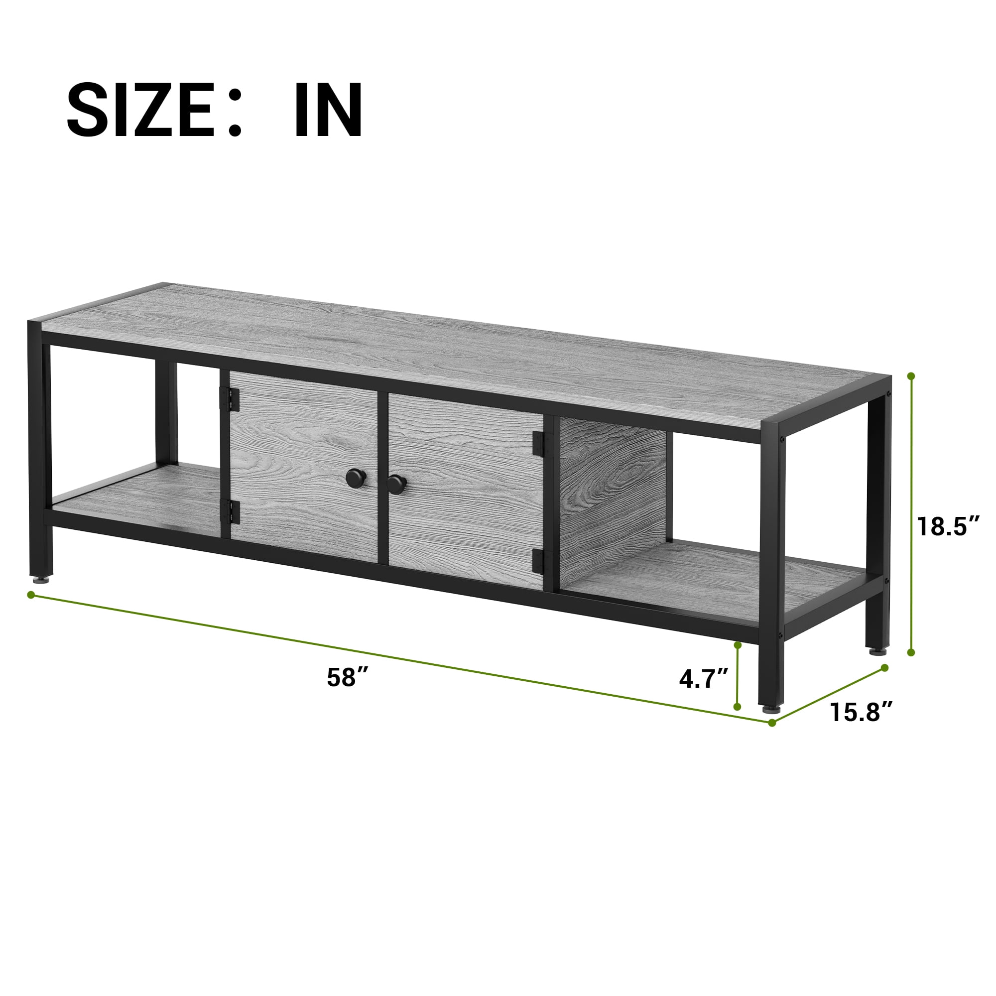 58 Inch TV Stand Up to 65 Inches TVs with Storage Cabinet, Wide TV ...