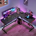 58" L Shaped Gaming Desk, Gaming Table L Shape, Computer Desk for Gamer ...