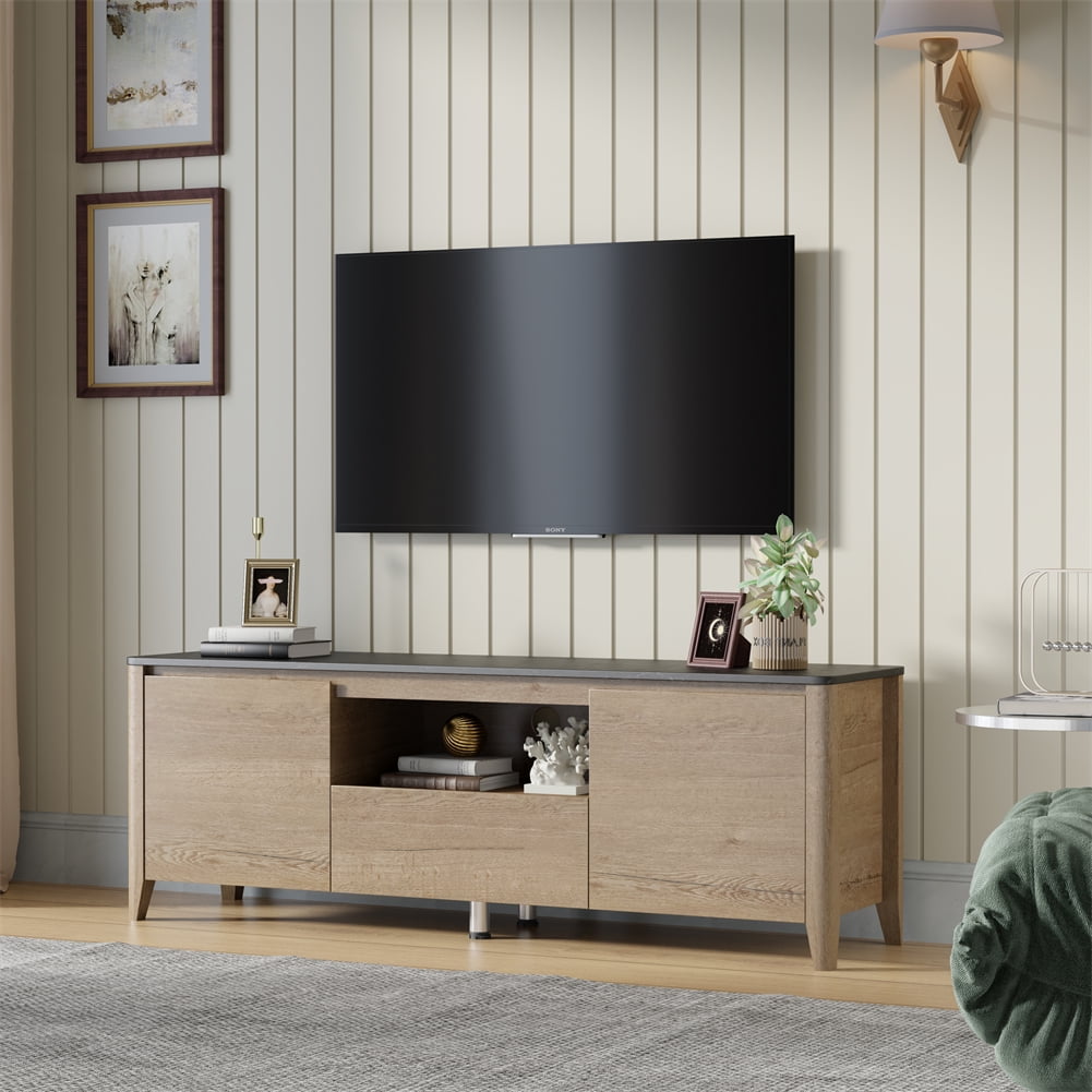 58" Modern TV Stand for Up To 80 Inch TV, Entertainment Center With ...