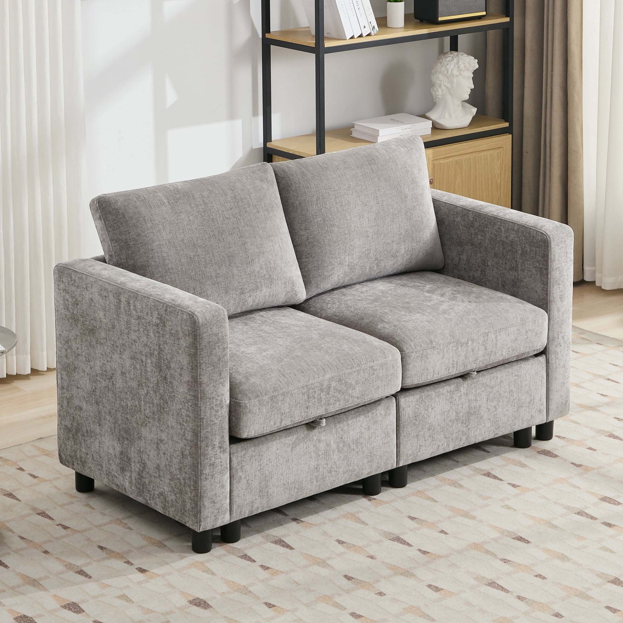 58”Modular Sectional Loveseat Sofa, Modern Love Seat 2 Seater Sofa ...