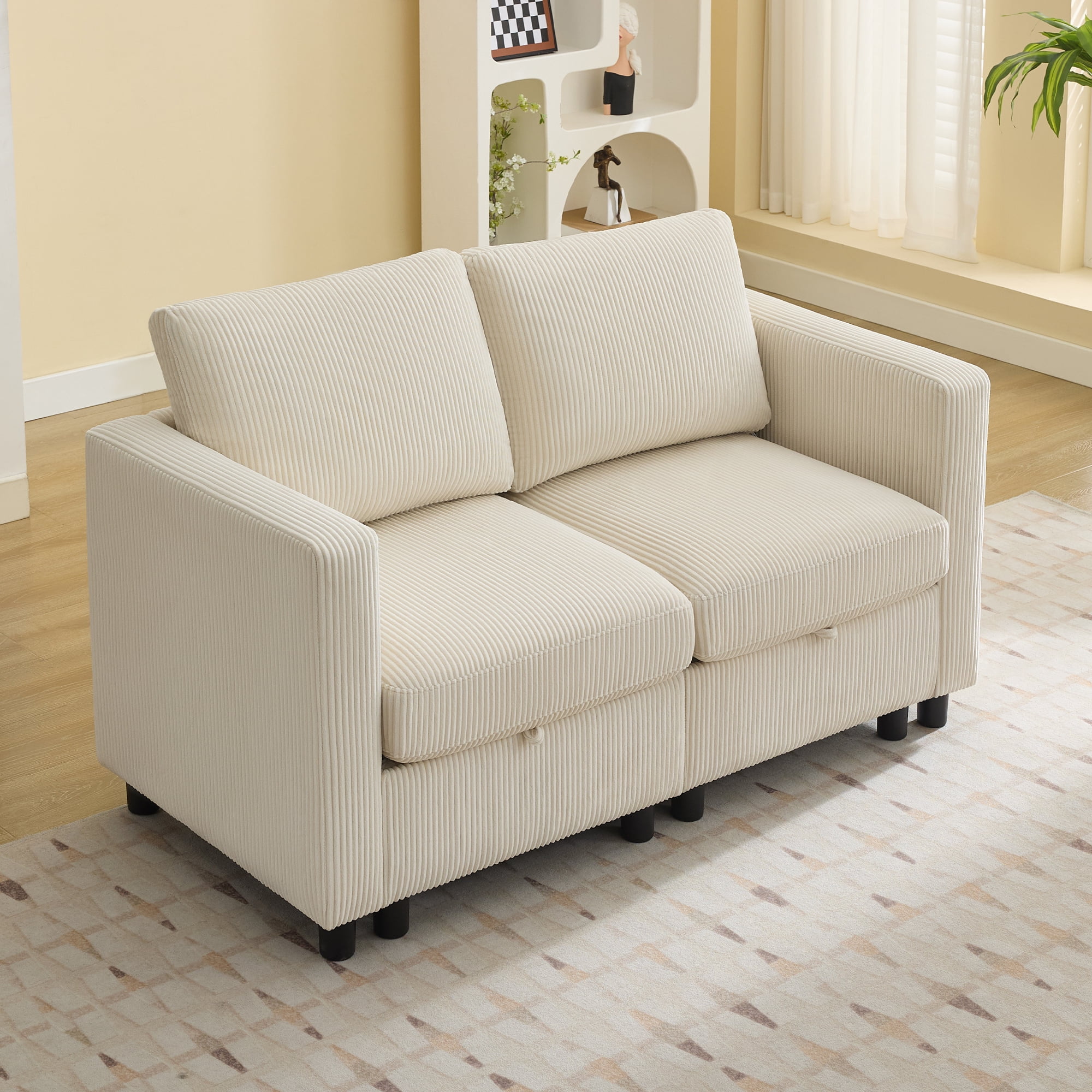 58”Modular Sectional Loveseat Sofa, Modern Love Seat 2 Seater Sofa ...