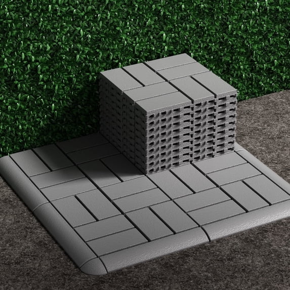 58 Pack Brick Pattern Interlocking Deck Tiles Set, 44 Deck Tiles with ...