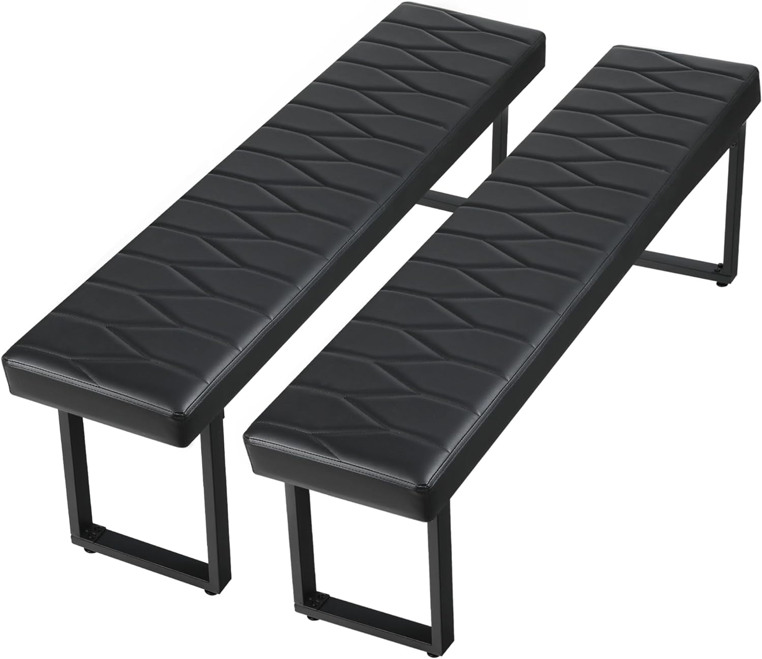 ZDTL 58” Padded Dining Table Bench Pair of 2 for 6-8 Person, Faux ...