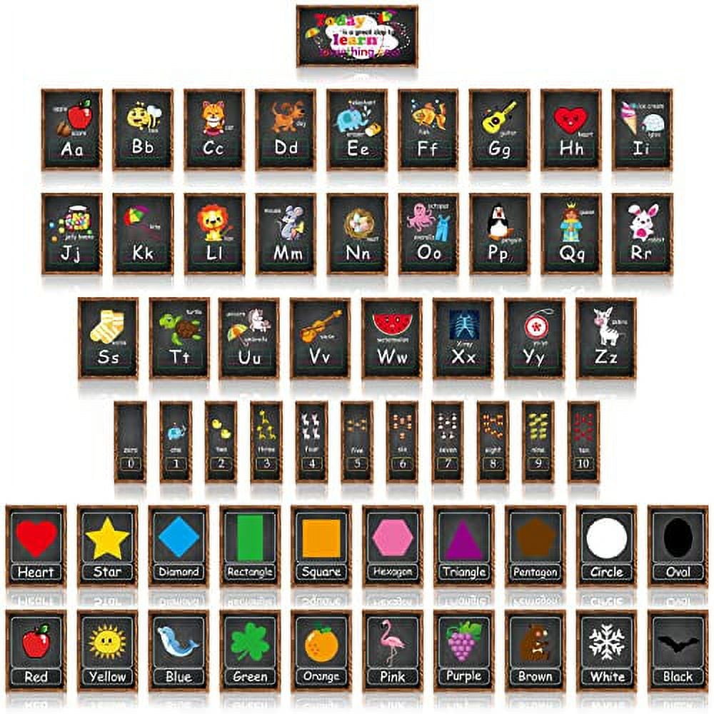 58 Pieces Educational Preschool Cards Kids Early Learning Poster ...