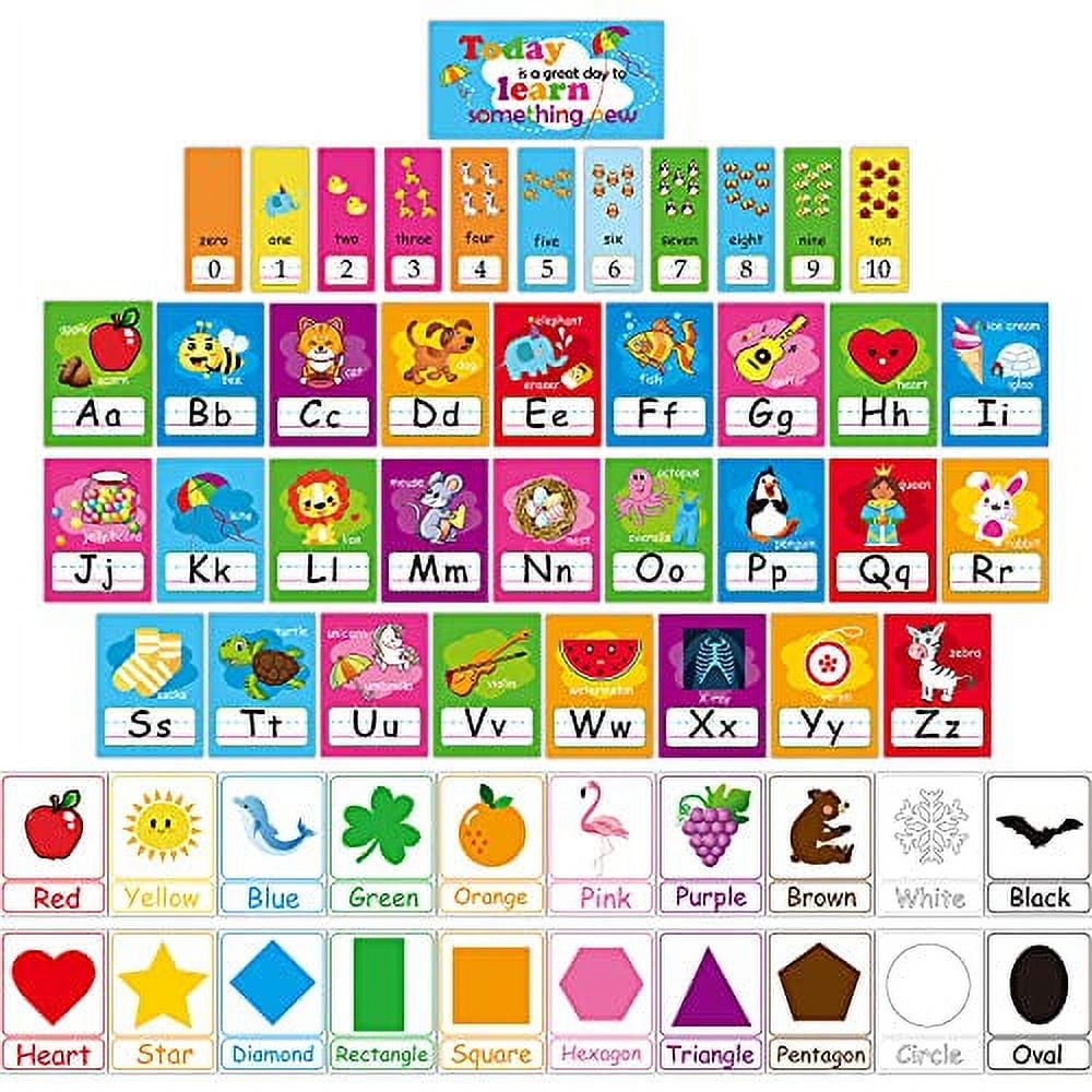 58 Pieces Educational Preschool Cards Kids Early Learning Poster ...