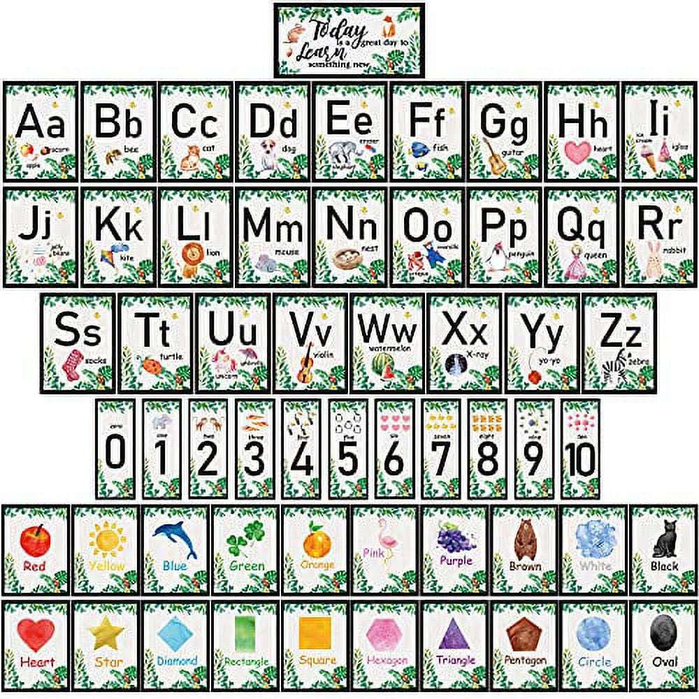58 Pieces Educational Preschool Cards Kids Early Learning Poster ...