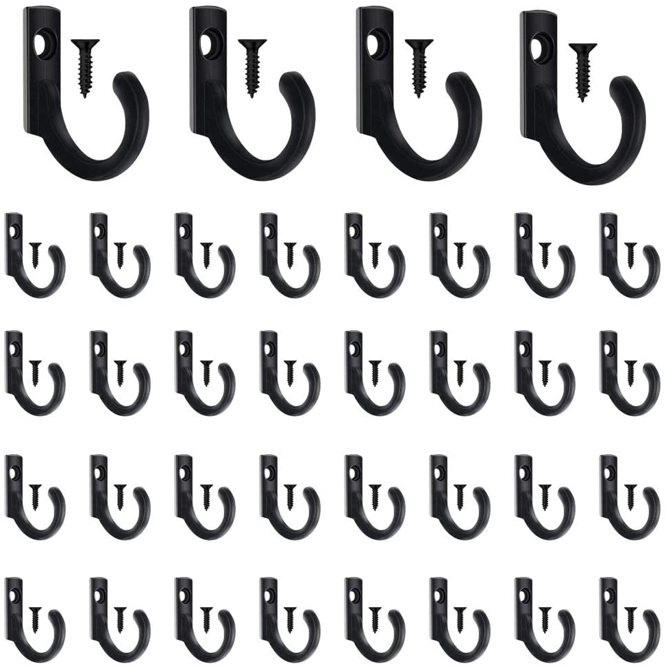 58 Pieces Key Hooks, Black Small Hooks for Hanging Hat, Jewelry, Steel ...
