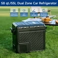 58 Qt Car Refrigerator Dual Zone Portable Fridge Freezer 12V/24V & 100 ...