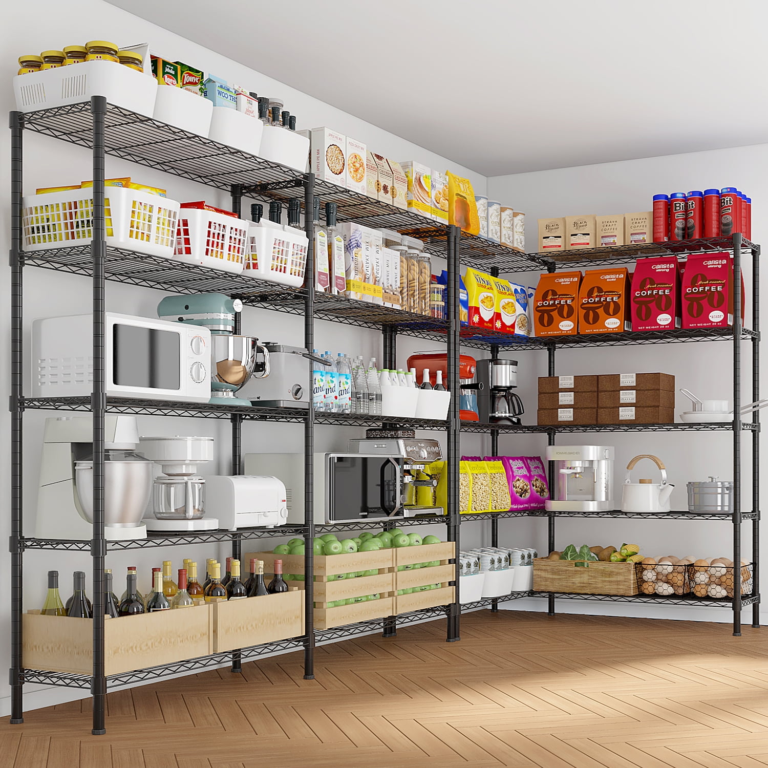 58"W Monster Size Heavy-Duty Wire Shelving Unit - 1500 LBS Capacity ...