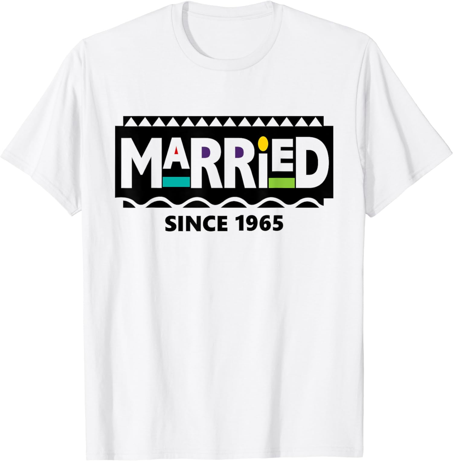 58 Years Of Married Since 1965 Couple Wedding Anniversary T-Shirt ...