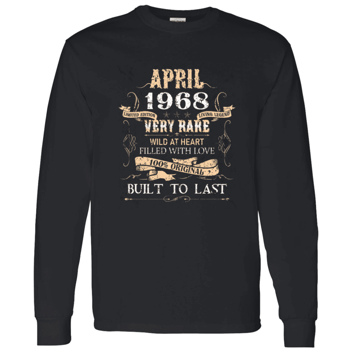 58 Years Old 58Th Birthday Legend Vintage April 1968 Bday Long Sleeve ...